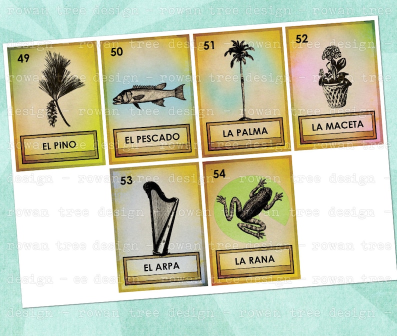 PRINTABLE LOTERIA CARDS Entire Set 54 Cards Original Designs | Etsy