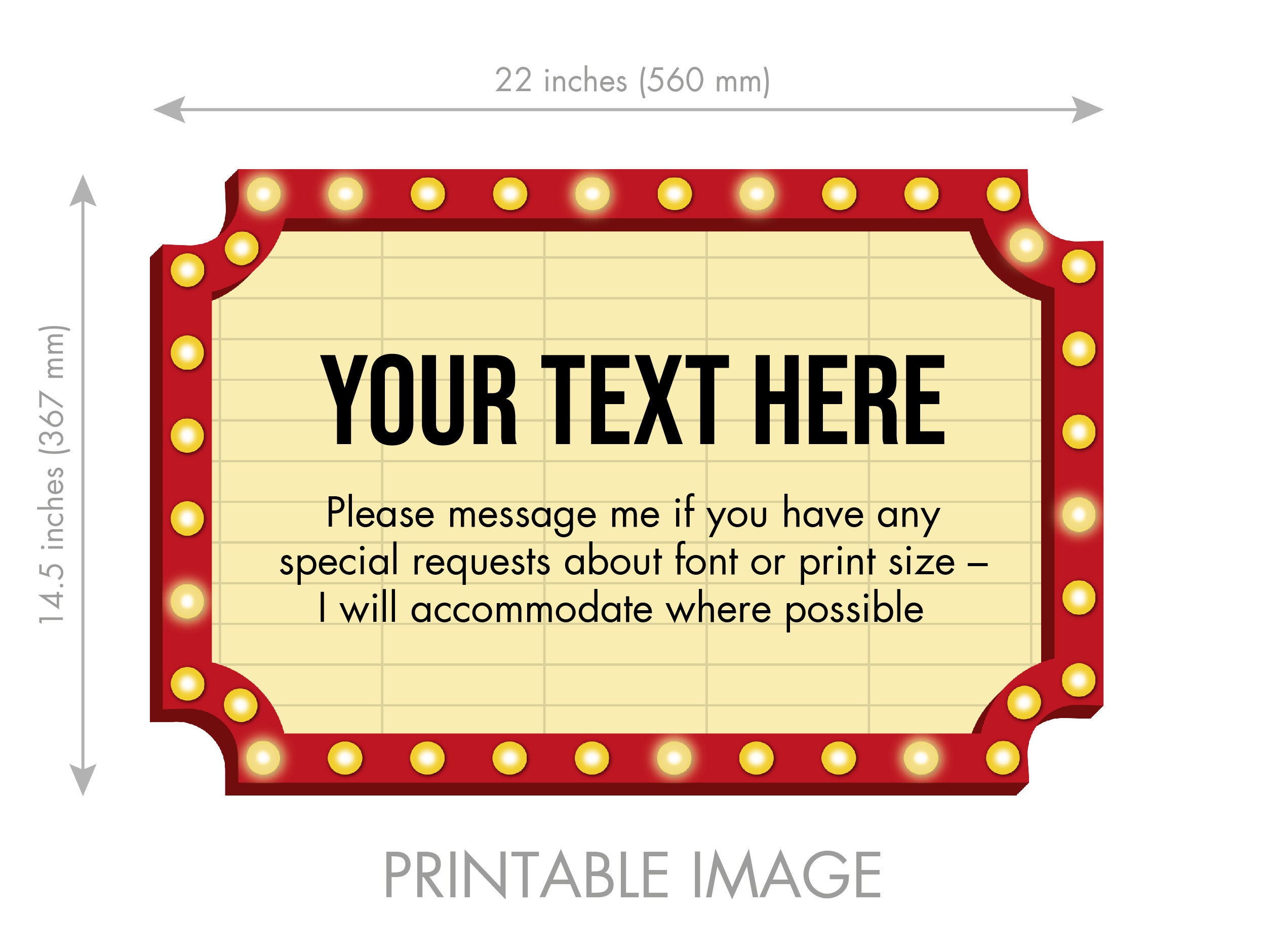 Personalized MARQUEE SIGN Printable Large Digital Download - No. 0227 ...
