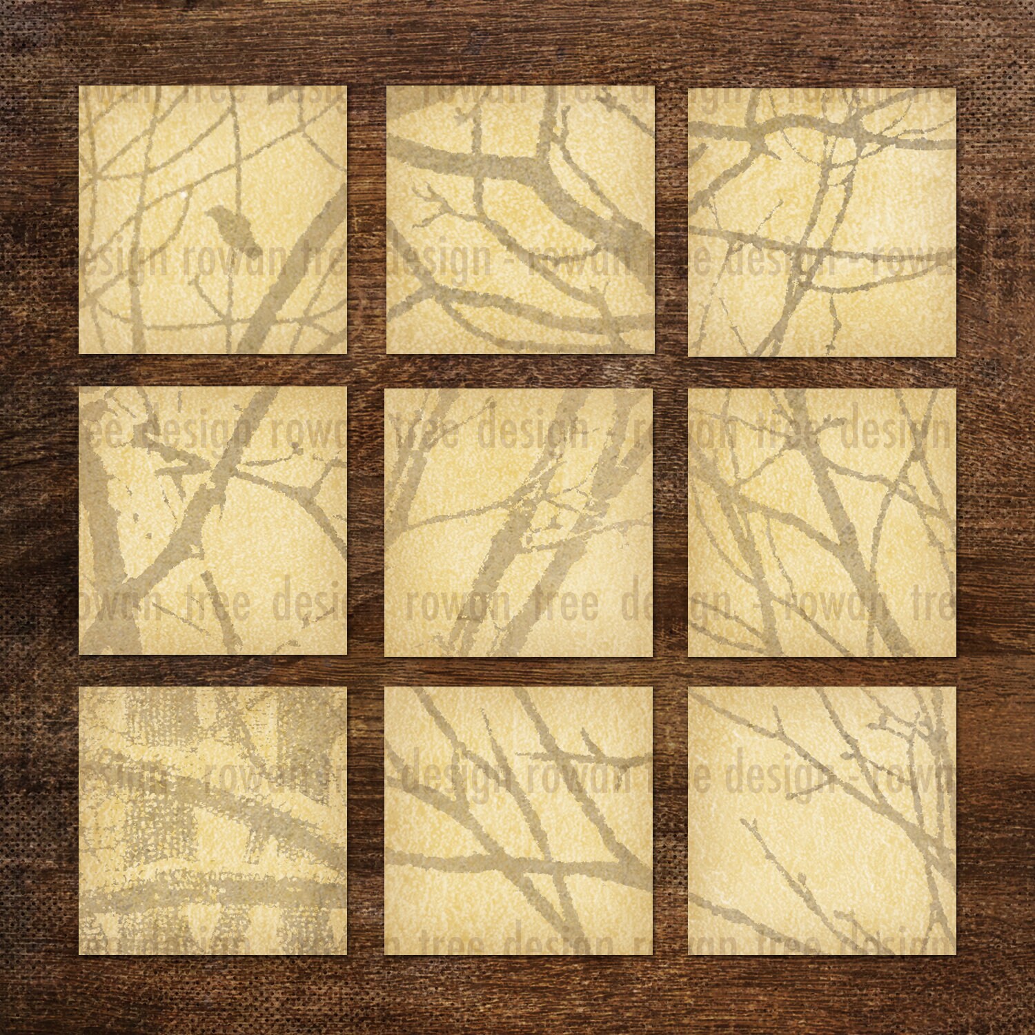 TREES & BRANCHES Digital Collage Sheet 1in Squares No. 0099 - Etsy