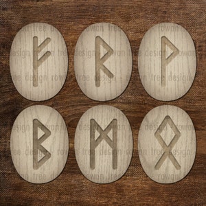 VIKING RUNES Digital Collage Sheet 30x40mm Ovals Pagan Heathen - No ...