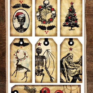GOTHIC CHRISTMAS Printable Tags - No. 0105 - Etsy Canada