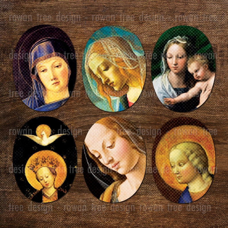 VIRGIN MARY Digital Collage Sheet 30x40mm Ovals - No. 0142 - Etsy