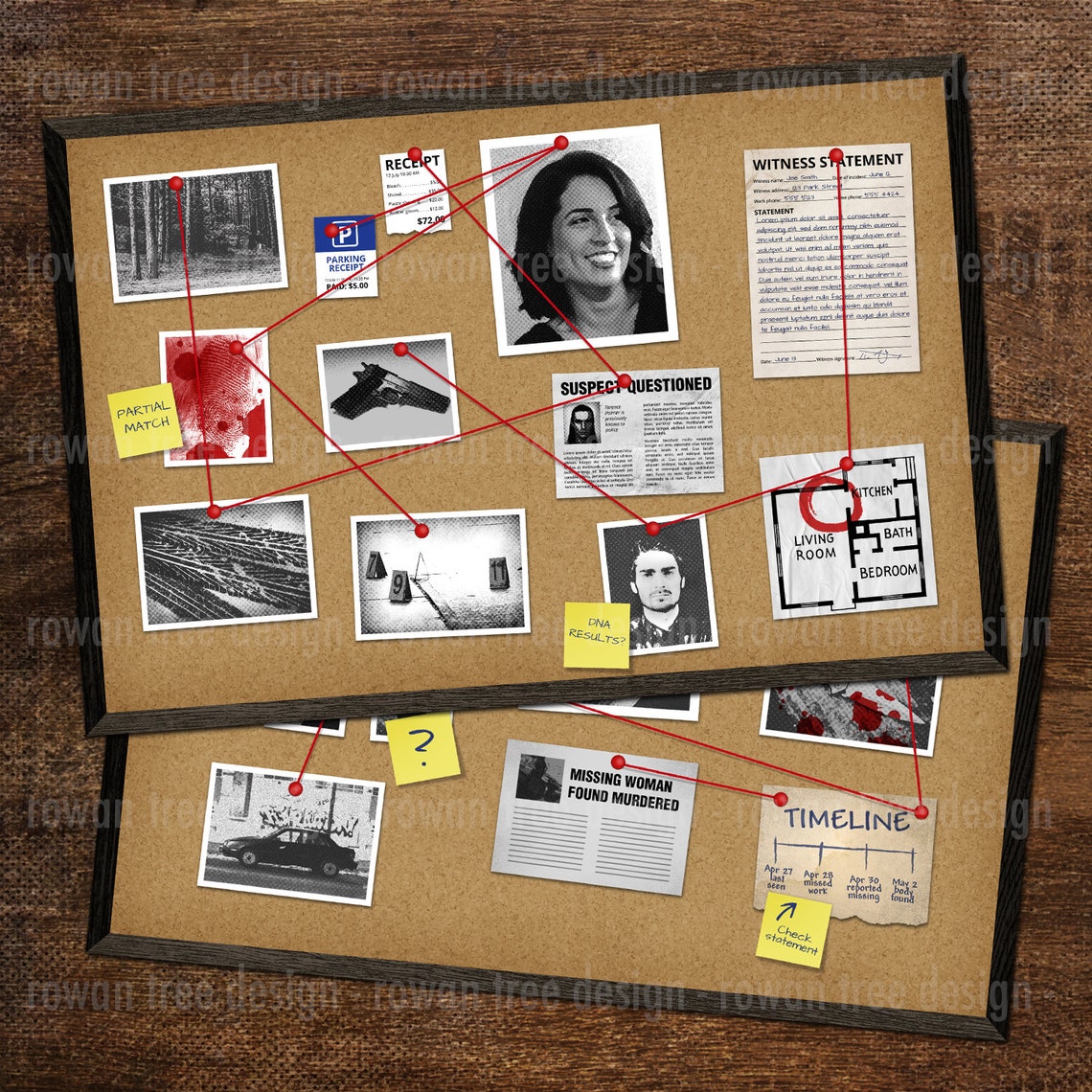 PRINTABLE MURDER BOARDS Collage Sheets True Crime - No. 0050 - Etsy