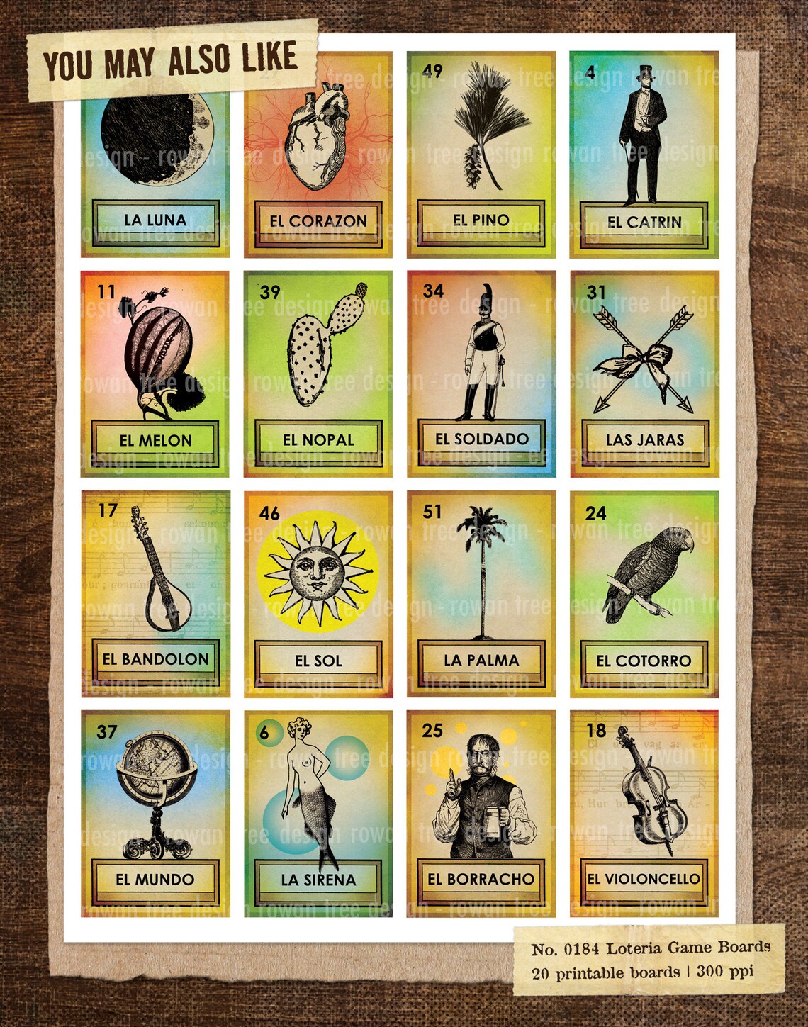 LOTERIA CIRCLES Digital Collage Sheet 1in Circles Mexican Loteria No ...