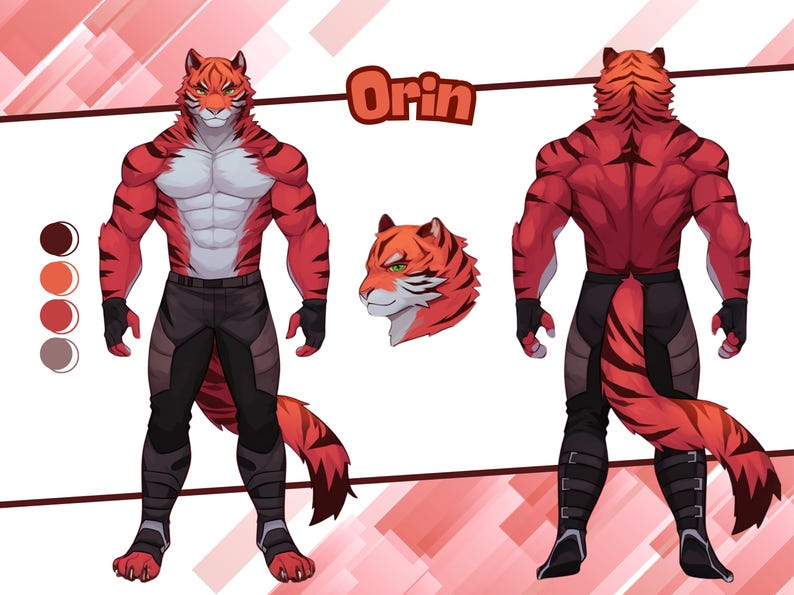 Custom Furry Character Reference Sheet: Fursona Art (digital File ...
