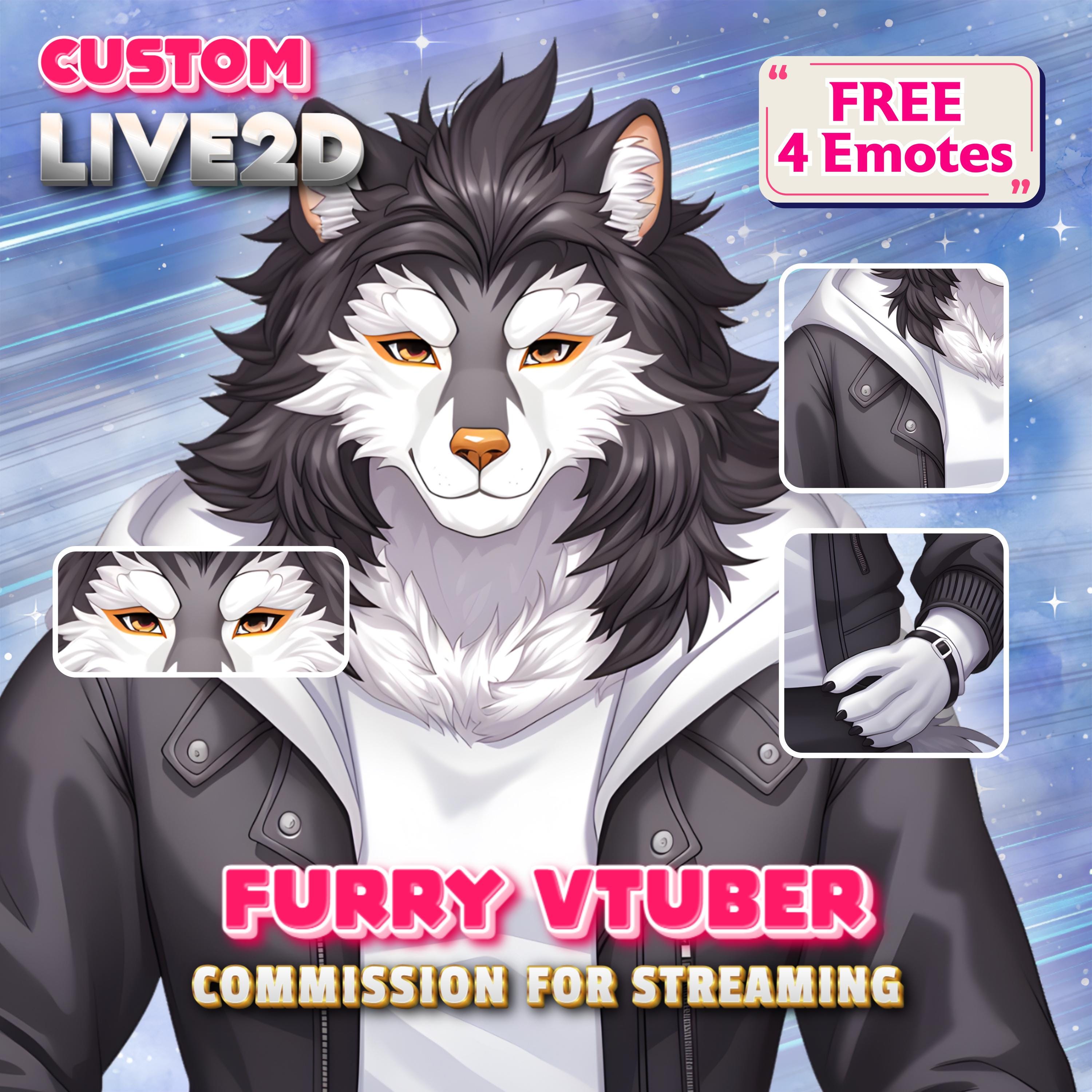Custom Furry Vtuber Model Live2d | Anime Anthro Avatar for Streaming ...