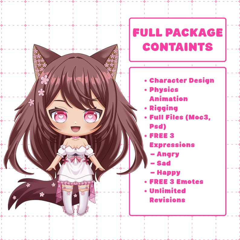 Custom Chibi Vtuber Model Commission | Anime Vtuber Avatar for ...