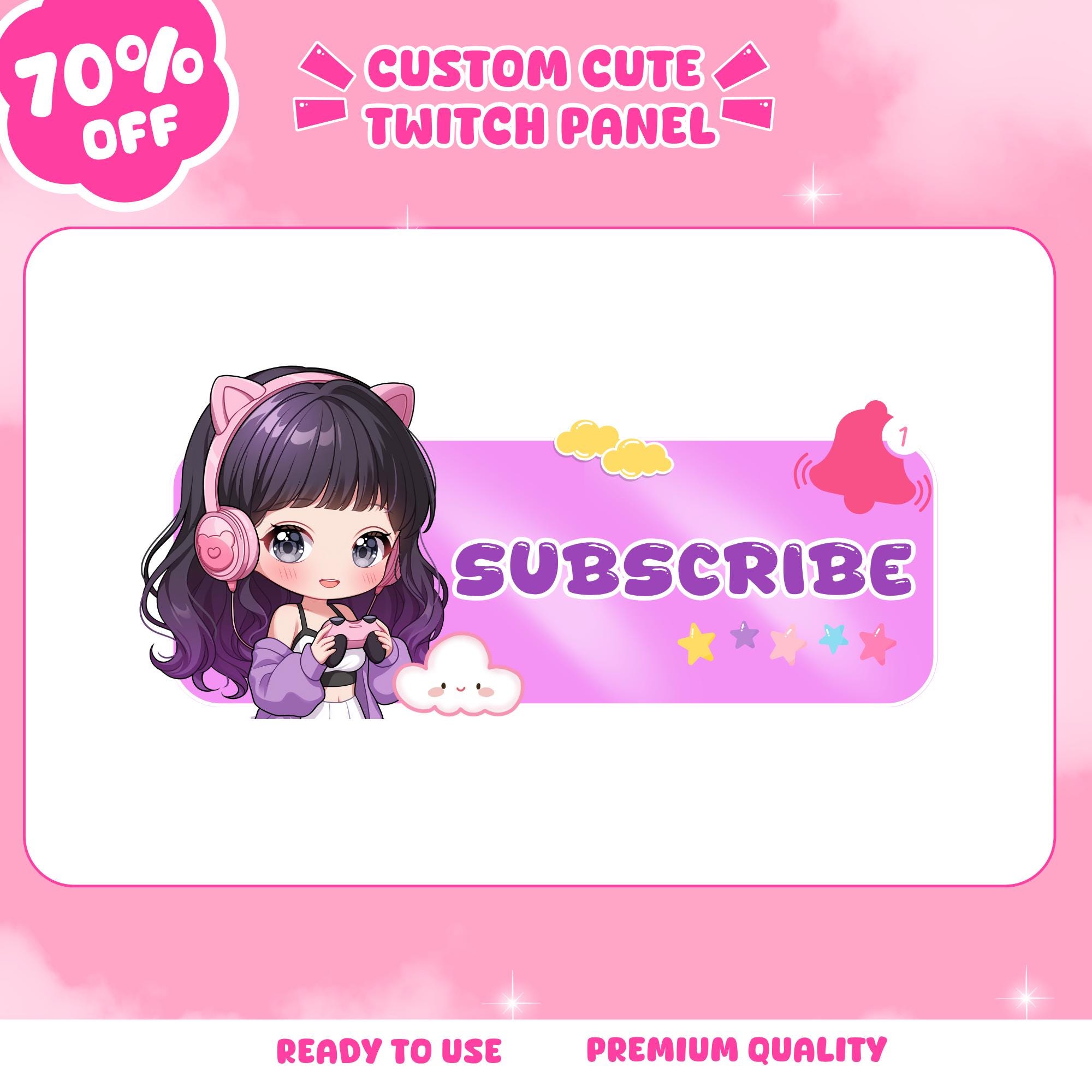 Custom Chibi Twitch Panels | Personalized Anime Stream Design - Etsy
