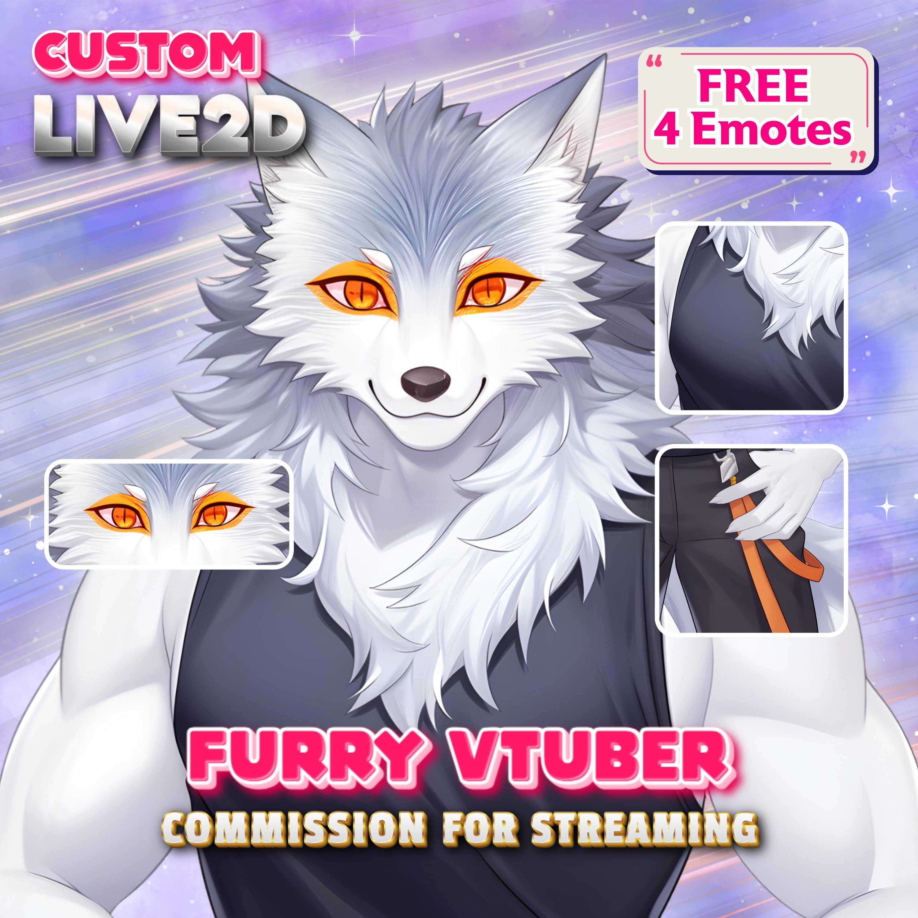 Custom Furry Vtuber Model Live2d | Anime Anthro Avatar for Streaming ...