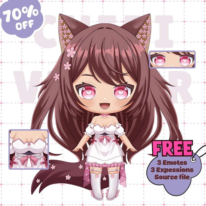 Custom Chibi Vtuber Model Commission | Anime Vtuber Avatar for ...