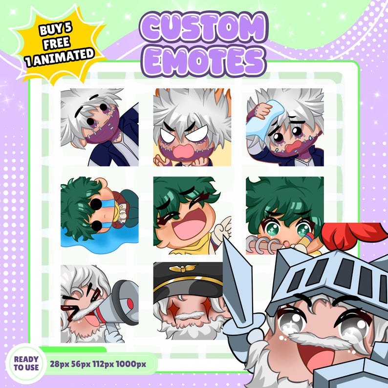 Custom Chibi Emotes for Vtuber, Streamers | Discord, Twitch Anime ...