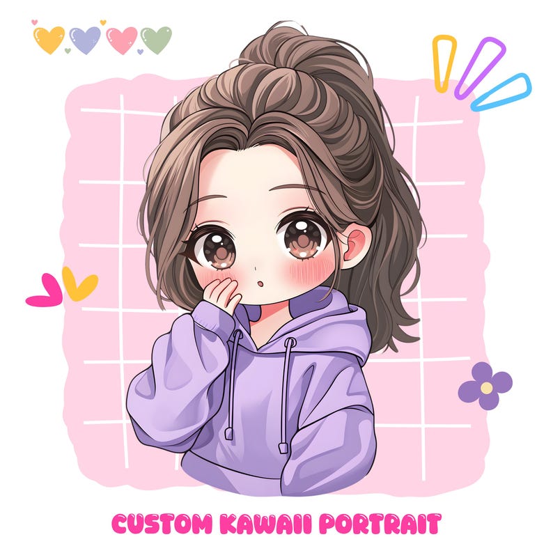 Custom Kawaii Portrait - Unique Cartoon Gift - Etsy UK