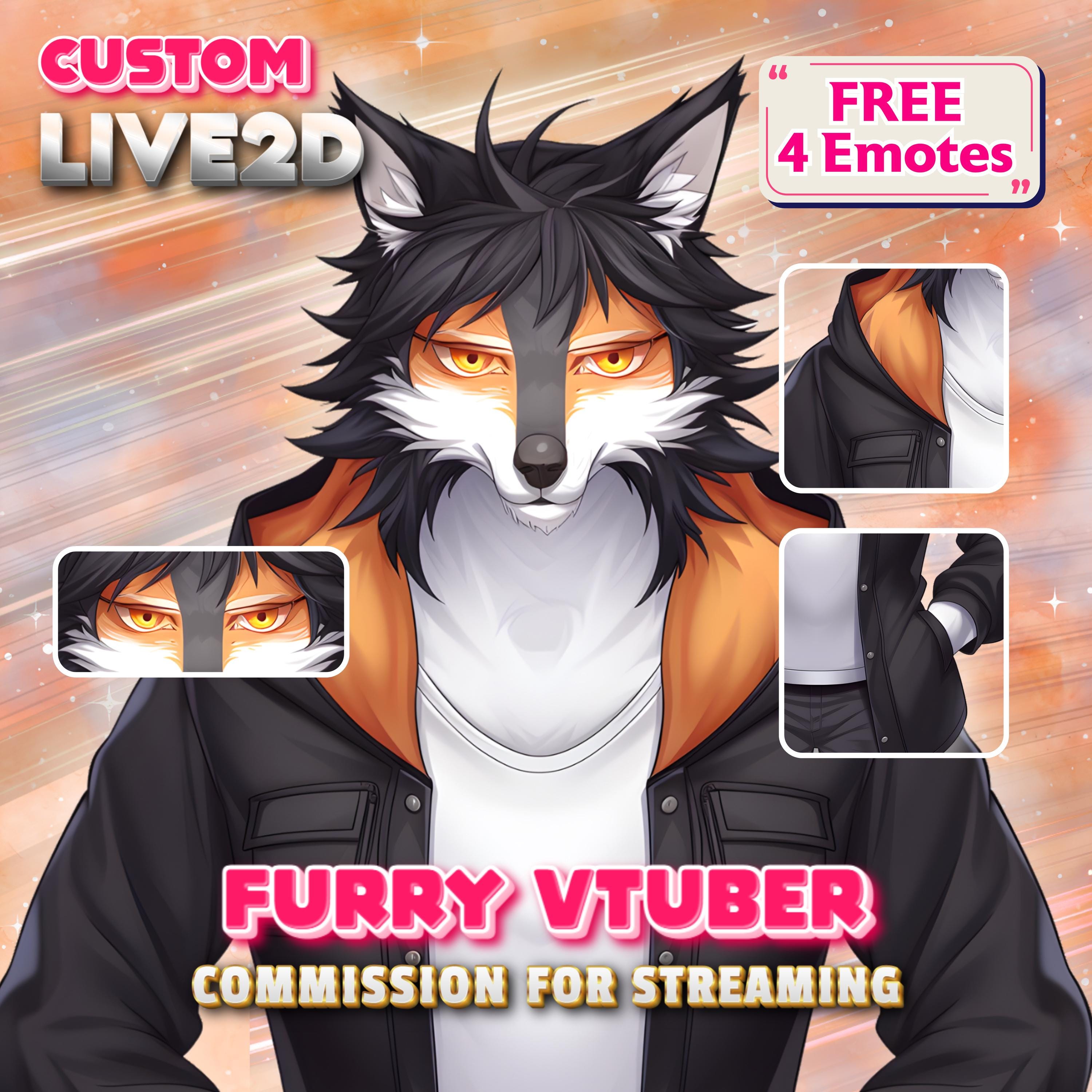 Custom Furry Vtuber Model Live2d | Anime Anthro Avatar for Streaming ...