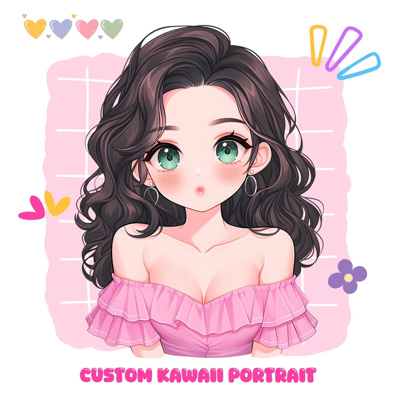 Custom Kawaii Portrait - Unique Cartoon Gift - Etsy UK