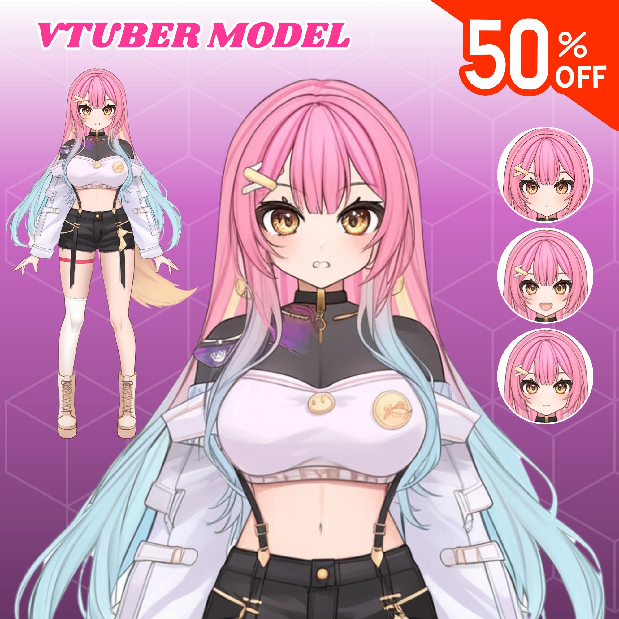 CUSTOM VTUBER MODEL LIVE2D, Vtuber Design, Vtuber Commission, Vtuber Character,vtuber, Custom ...