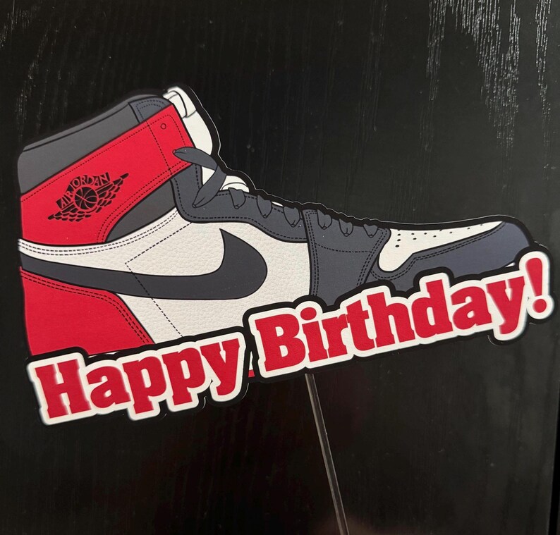 Happy Birthday Topper Shoe Cake Topper, Custom Shoe Topper , Custom ...