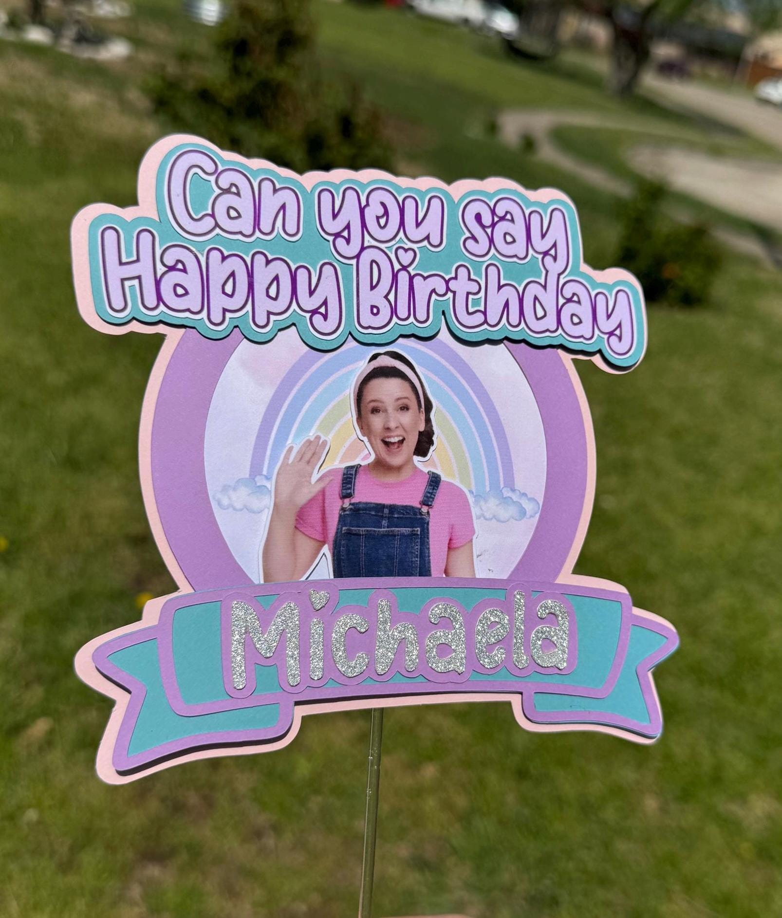 Custom Ms Rachel Happy Birthday Topper, Custom First Birthday Topper ...