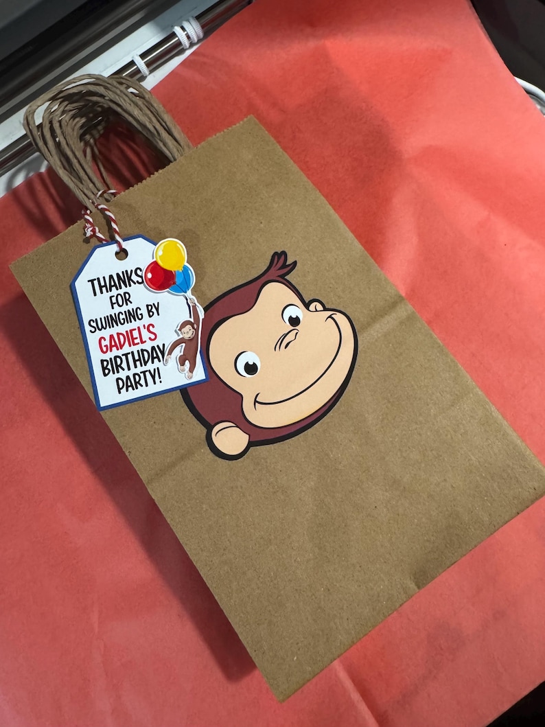 Personalized Curious Monkey Goodie Bags With Custom Tags - Etsy