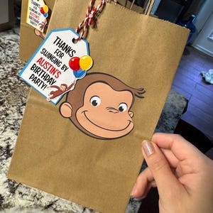 Custom Curious George Goodie Bags, Personalized Curious George Tag ...