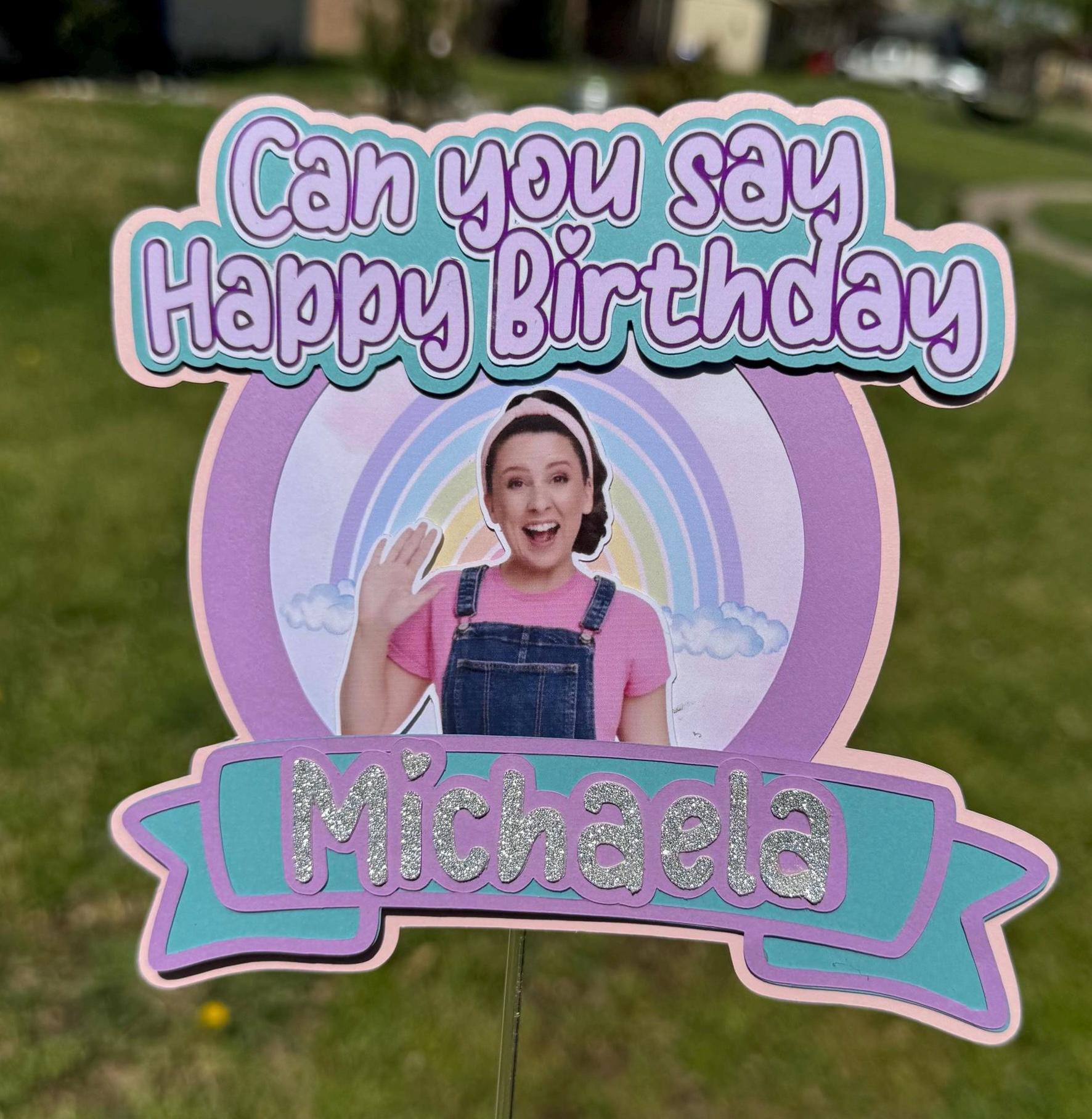 Custom Ms Rachel Happy Birthday Topper, Custom First Birthday Topper ...