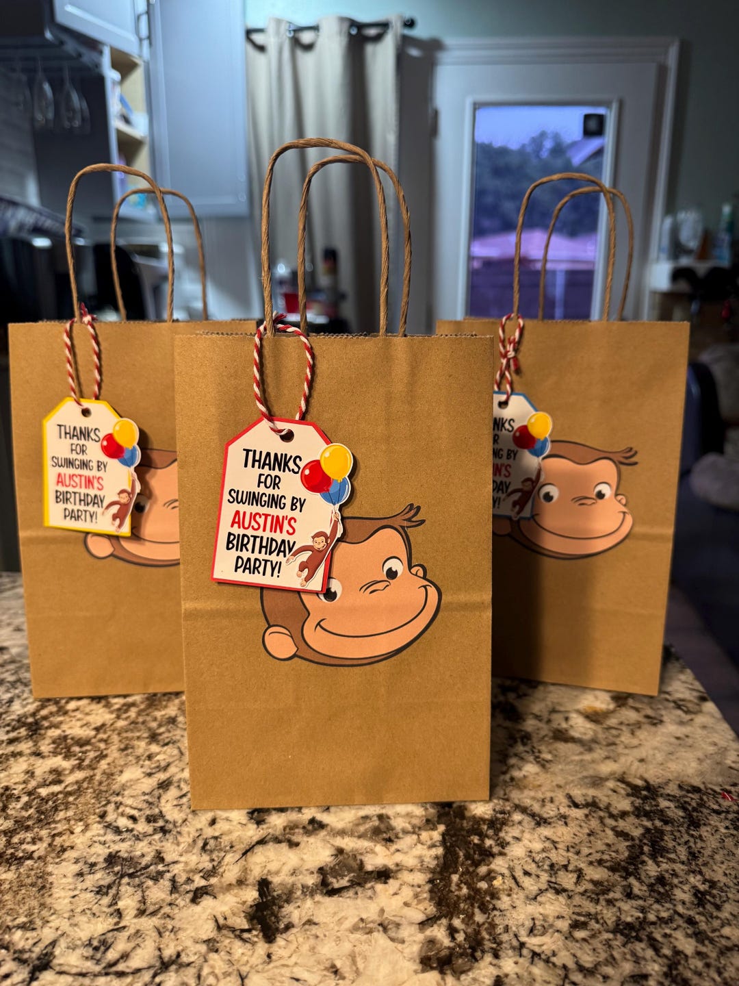 Custom Curious George Goodie Bags, Personalized Curious George Tag ...