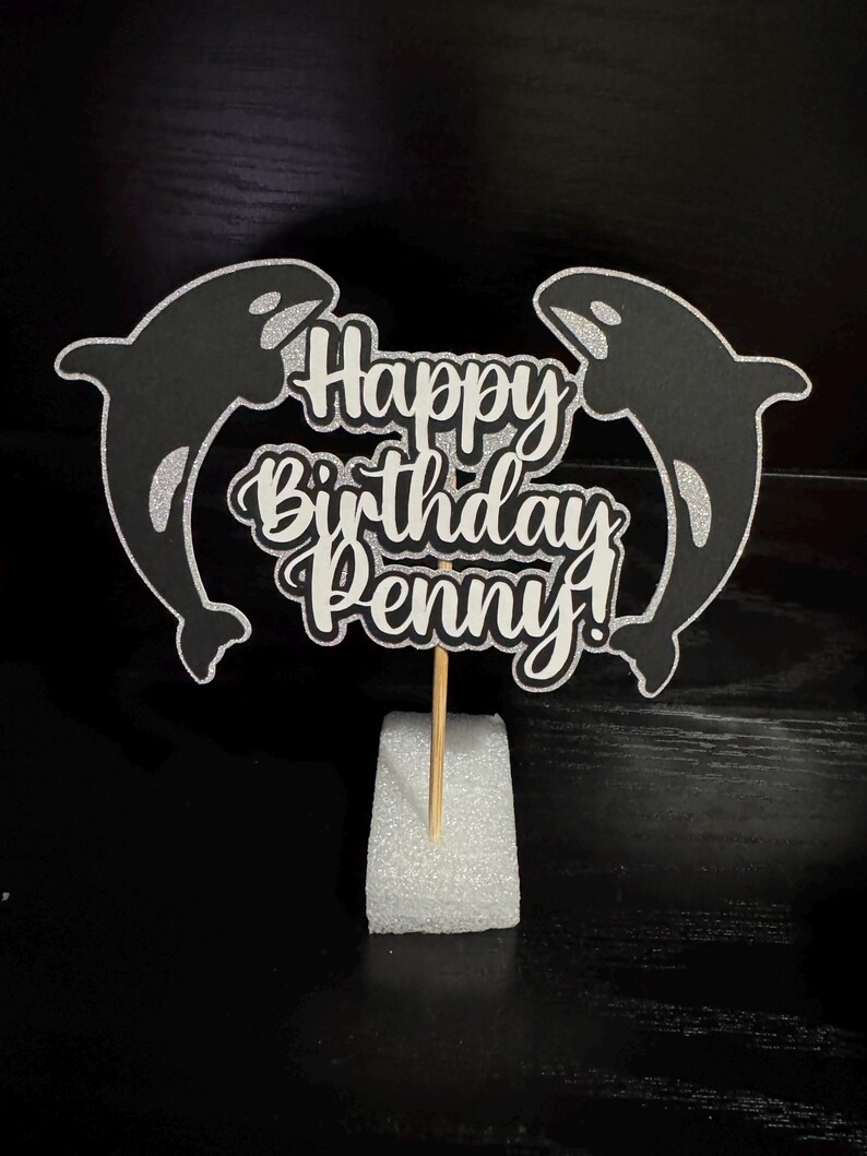 Orca Happy Birthday Topper, Killer Whale Topper, Cake Topper, Custom ...