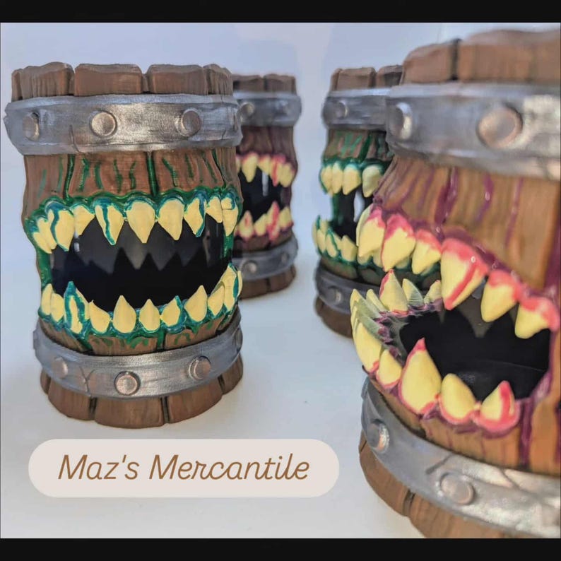 Hand-painted Mimic Mug Can Holder – Fantasy Monster Cup for D&D Fans - Etsy