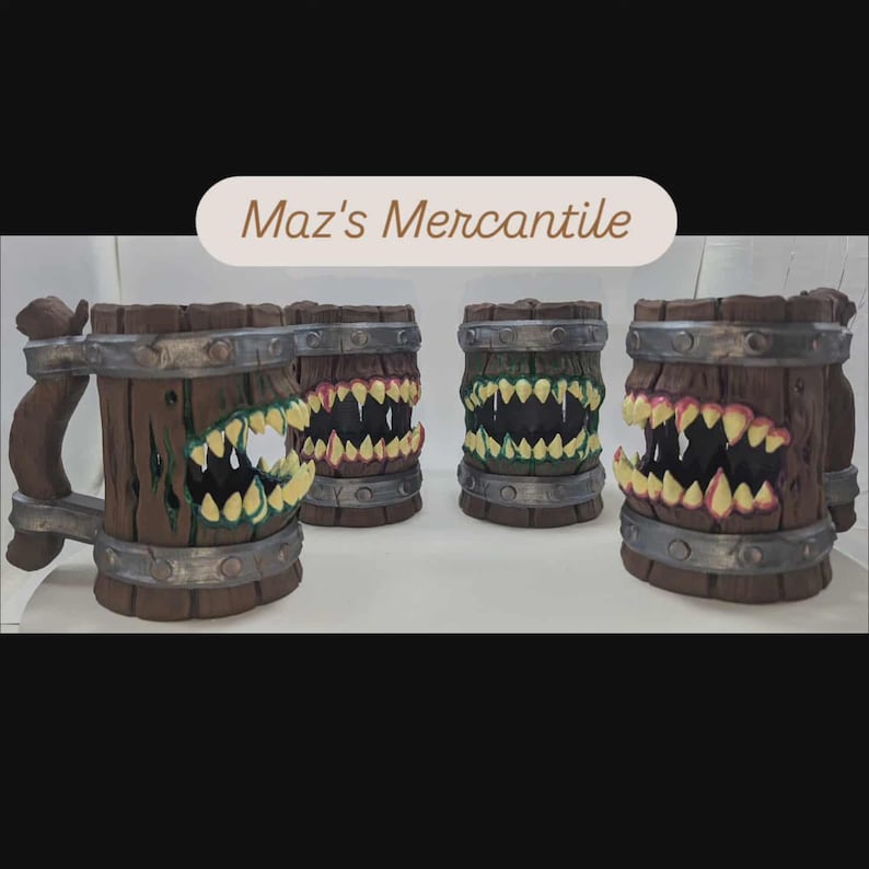 Hand-painted Mimic Mug Can Holder – Fantasy Monster Cup for D&D Fans - Etsy