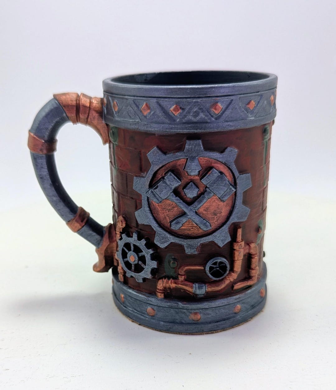 Hand-painted Steampunk Dwarven Mug Can Holder - Fantasy Tavern Decor ...