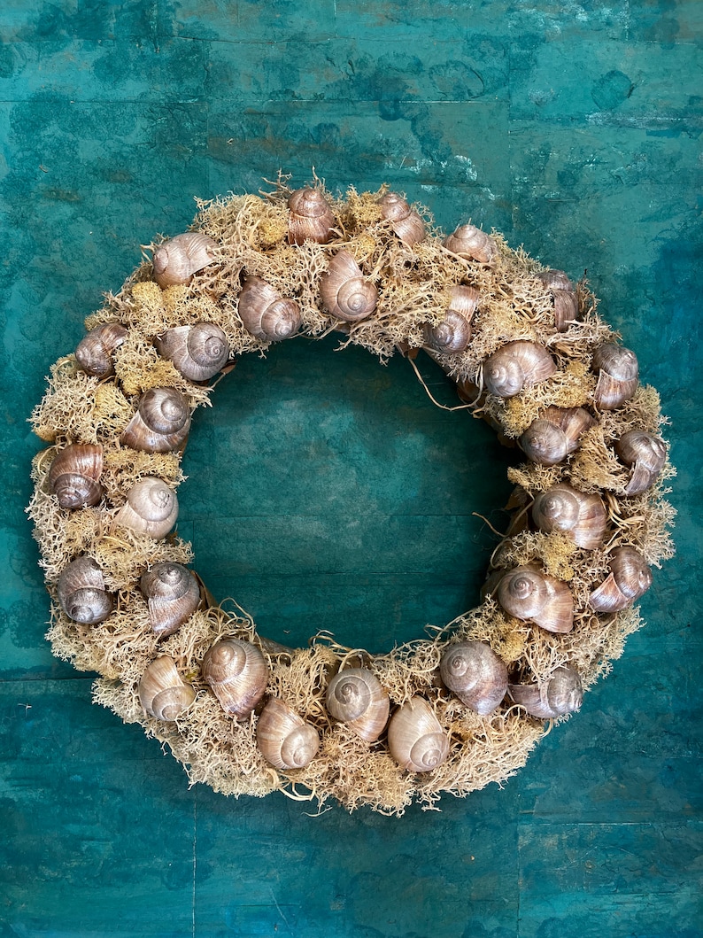 Mother of Pearl Decorated Snail Wreath, Unique Piece, Limited Edition ...