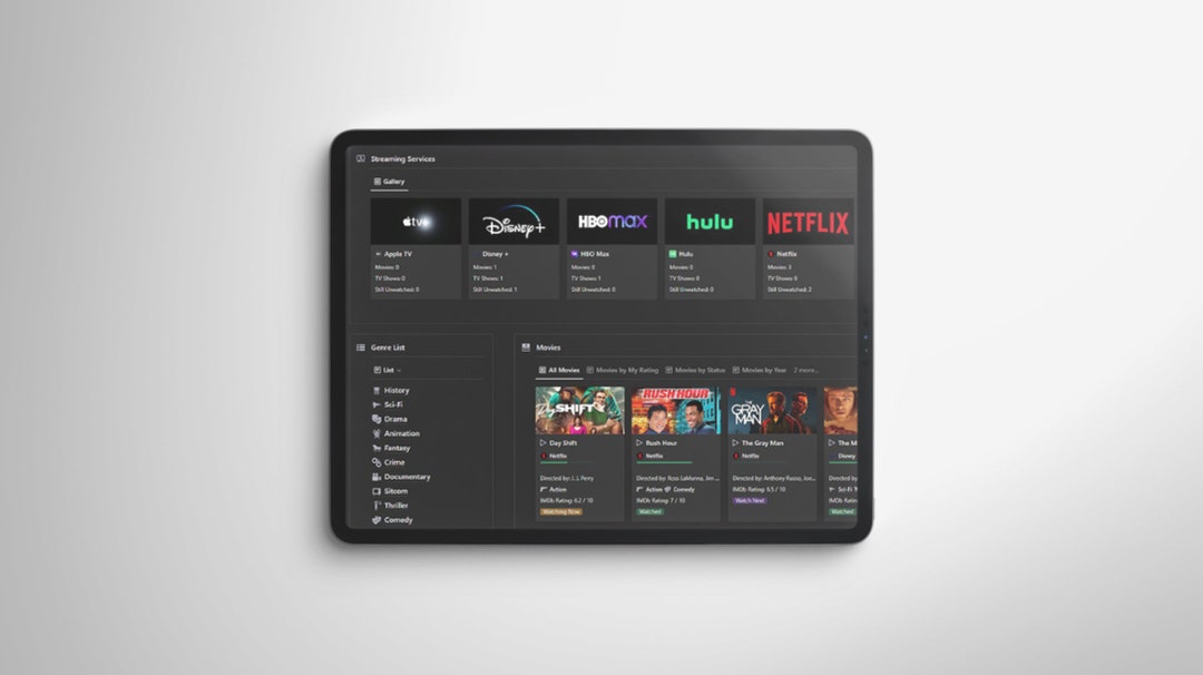 Movies & Series Tracker Notion Template | Collections, Genres, Lists ...