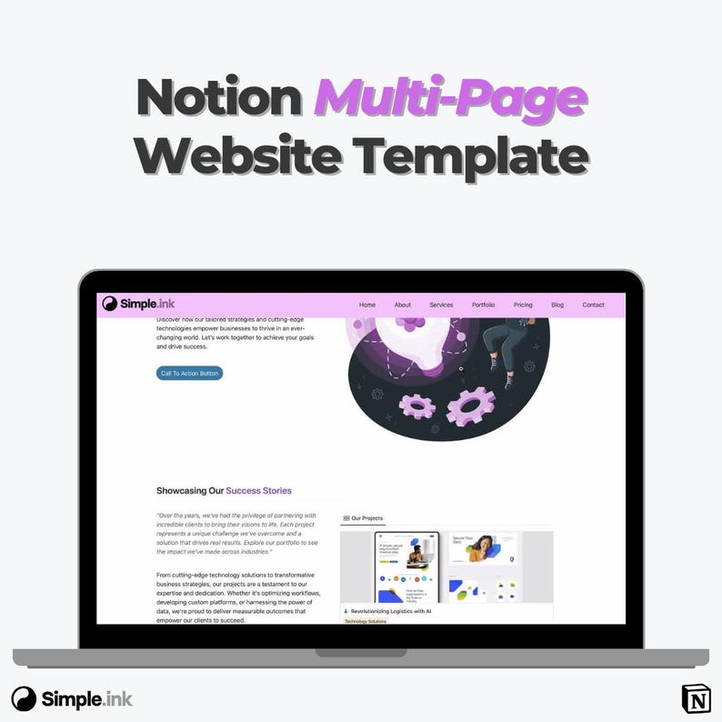 Multi-page Notion Website Template - Etsy