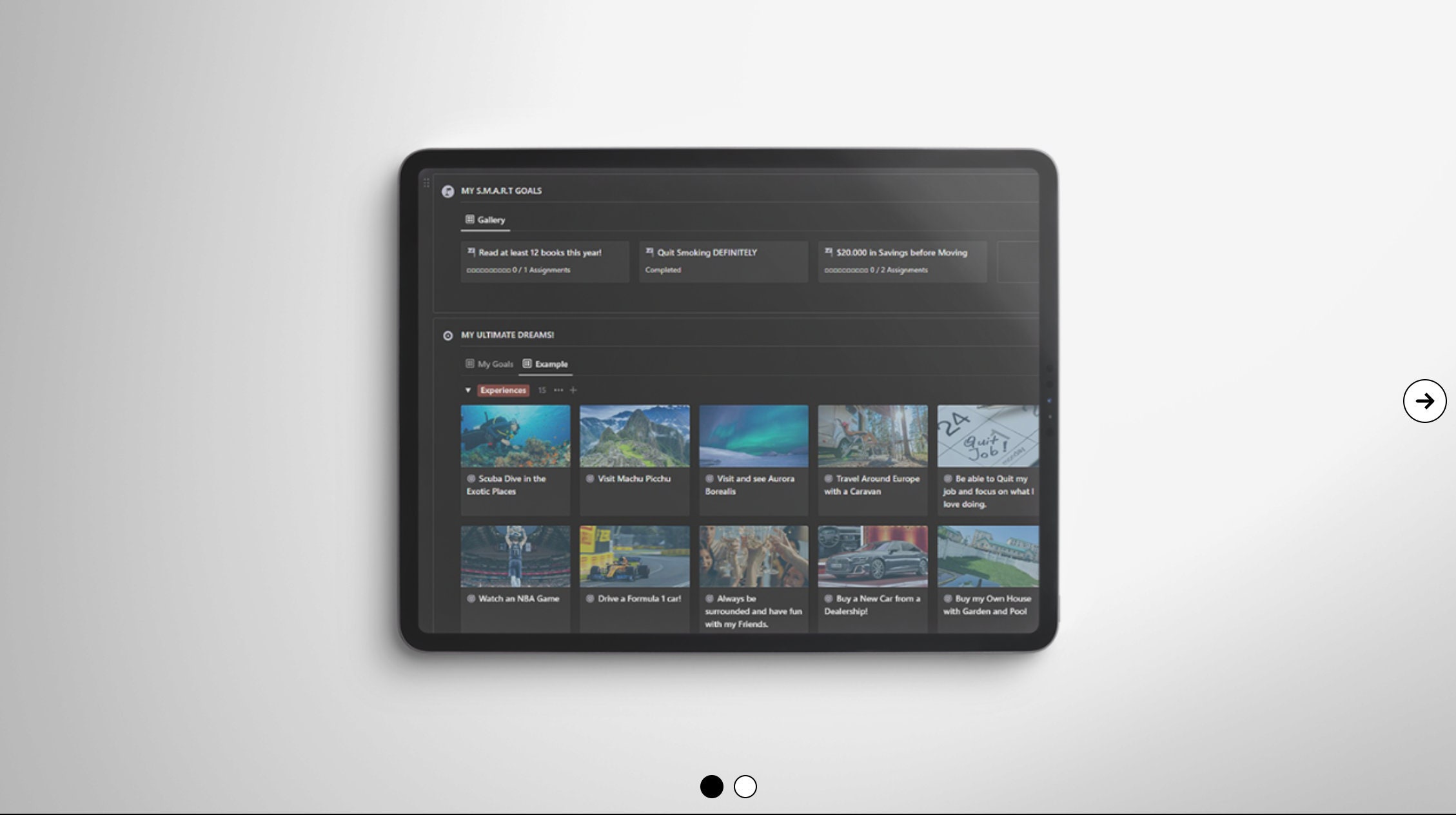 3 MIQ Goal Setting Notion Template | Set Your Means Goals and End Goals ...