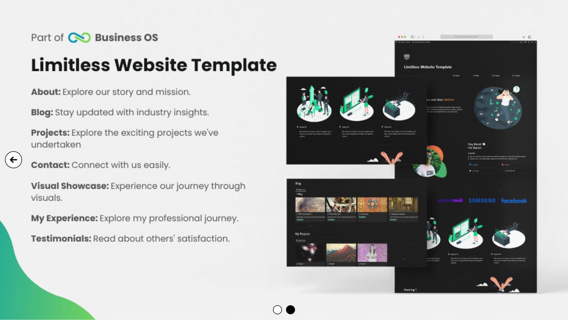 Limitless Website Template | Notion Template, Landing Page, Notion ...