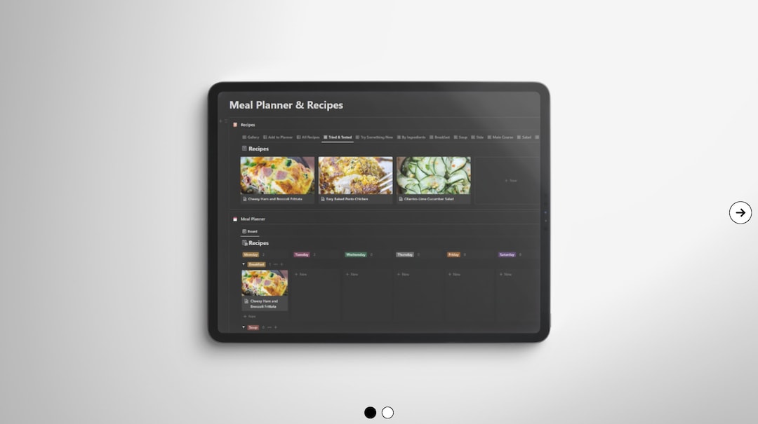 Meal Planner & Recipes Notion Template | Track Recipes, Ingredients ...