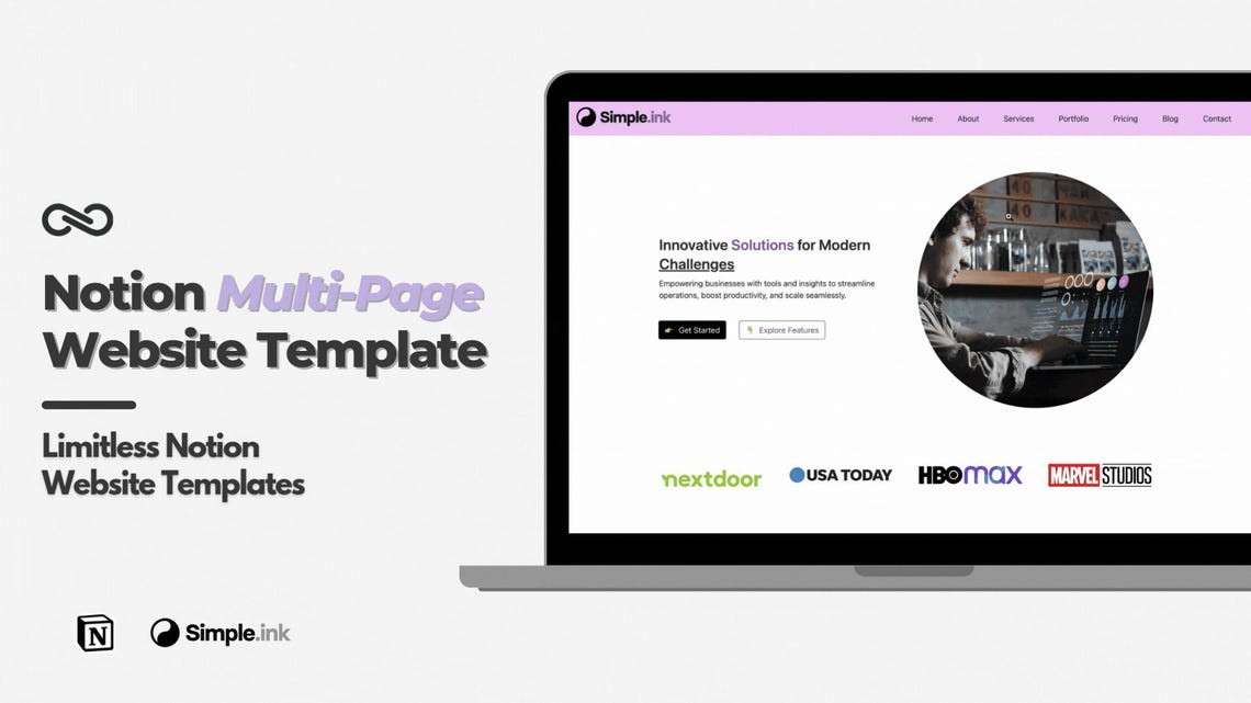Multi-page Notion Website Template - Etsy