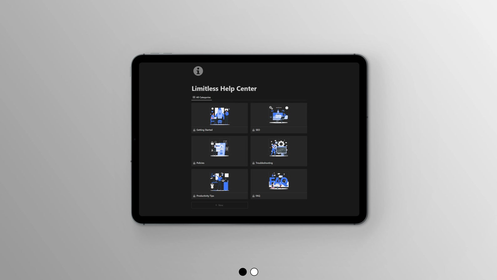 Limitless Help Center Notion Template | Professional Knowledge Base for Companies, Categories ...
