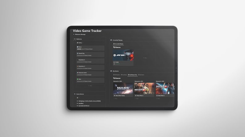 Video Game Library & Tracker Notion Template | Categorise and Organise ...