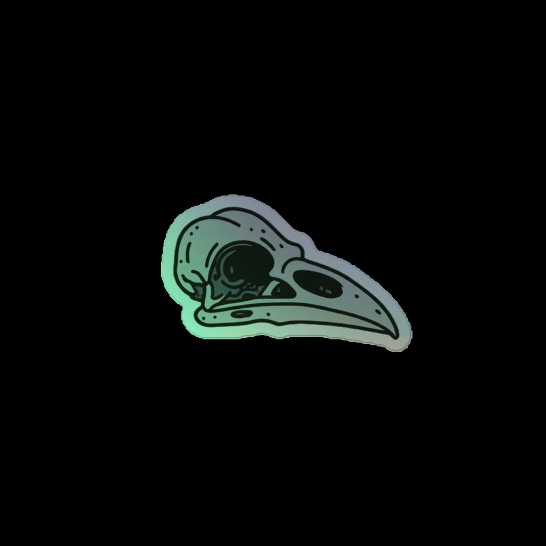 Holographic Raven Skull Sticker - Etsy