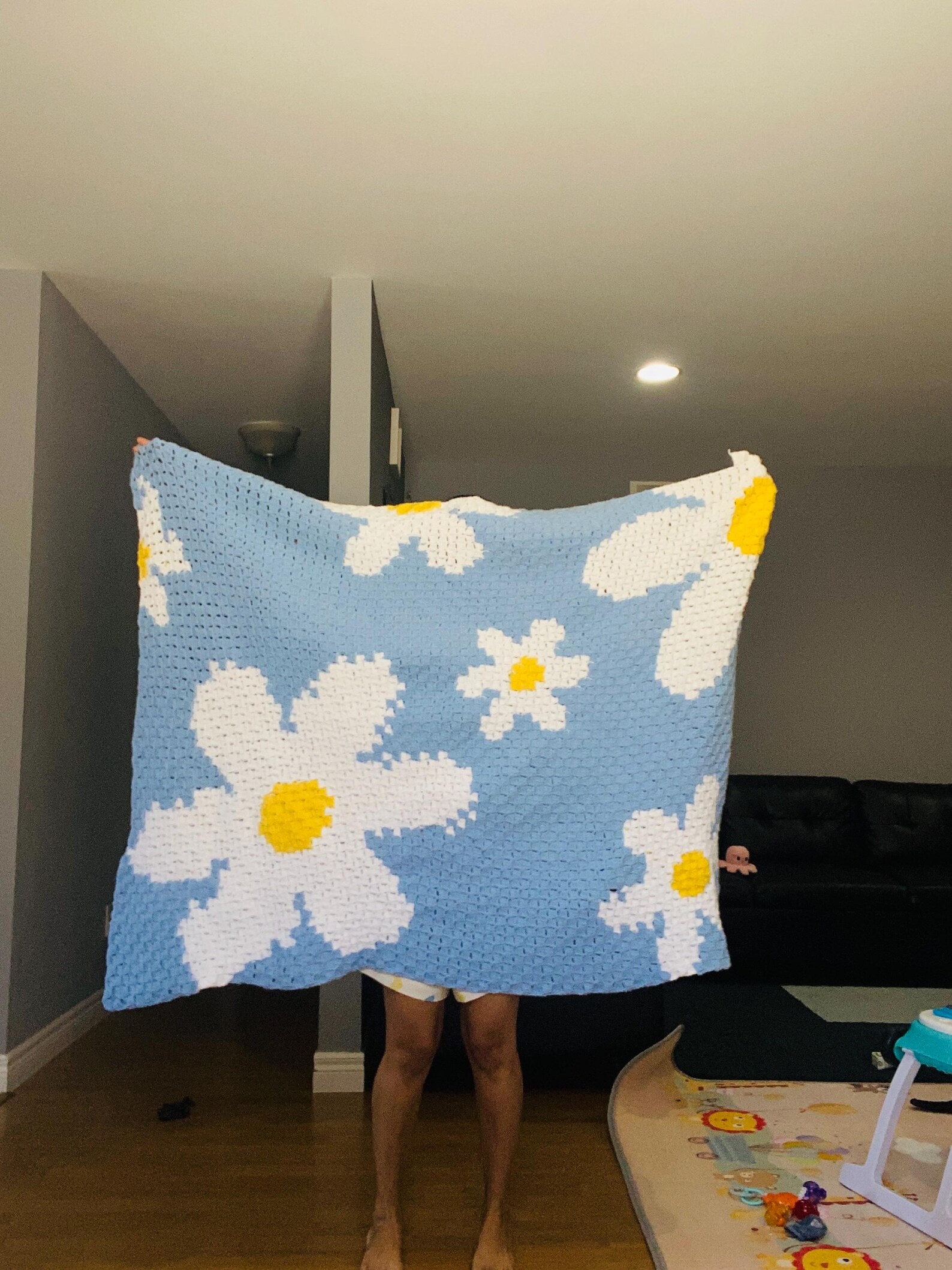 Daisy Graphghan, Daisy Afghan, Throw Blanket With Daisy Pattern, Afghan ...