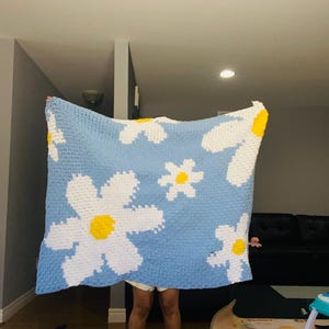 Daisy Graphghan, Daisy Afghan, Throw Blanket With Daisy Pattern, Afghan ...