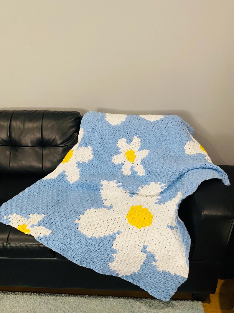 Daisy Graphghan, Daisy Afghan, Throw Blanket With Daisy Pattern, Afghan ...