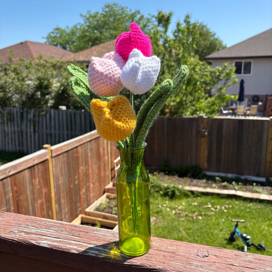 Crochet Tulips Home Decor – Handmade Forever Flowers for Gifting - Etsy