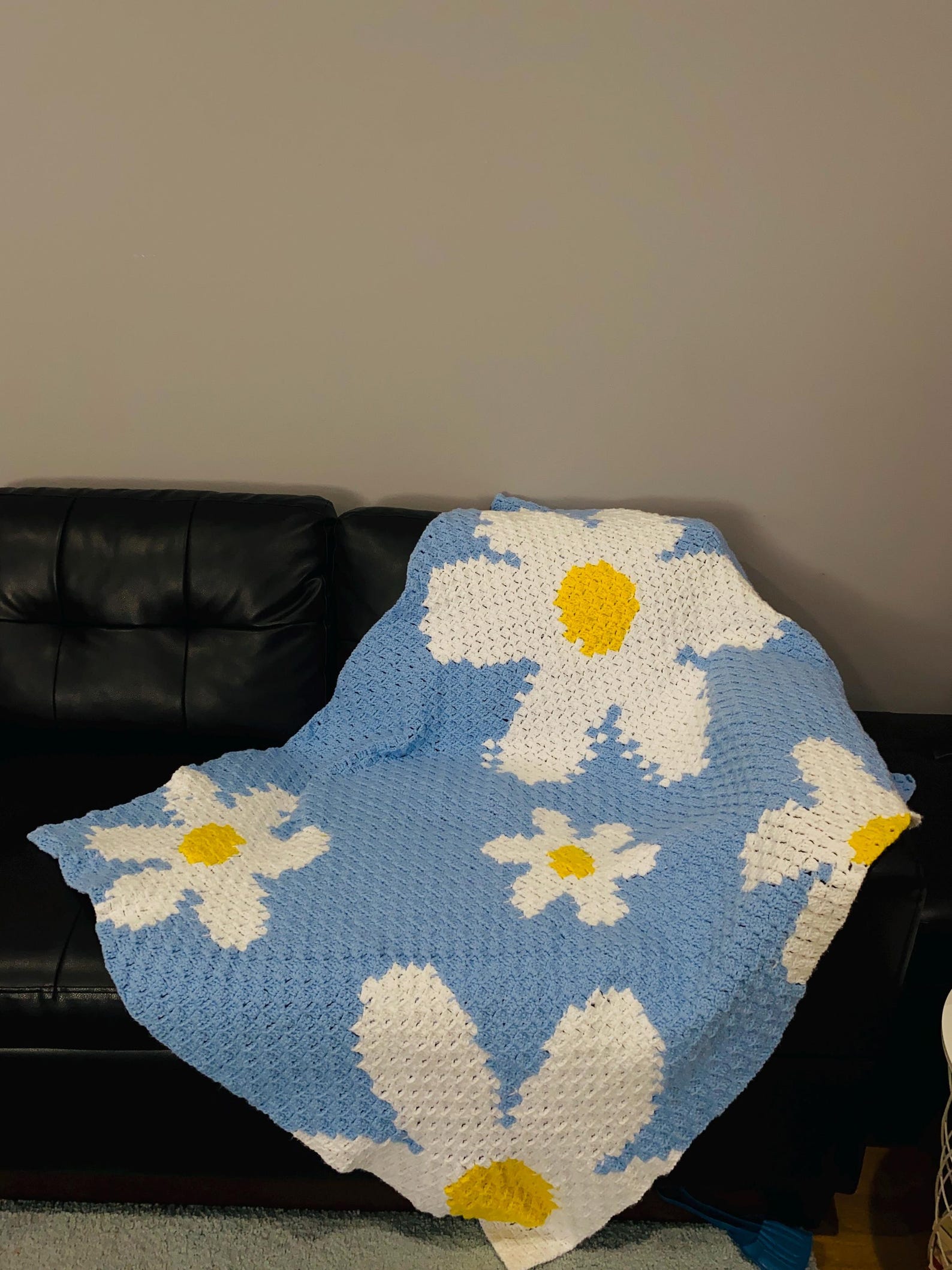 Daisy Graphghan, Daisy Afghan, Throw Blanket With Daisy Pattern, Afghan ...