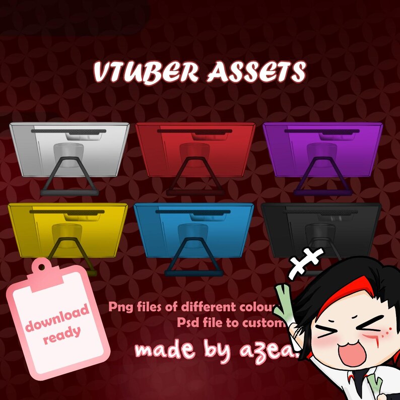 Vtuber Tablet Asset Simple Colours - Etsy