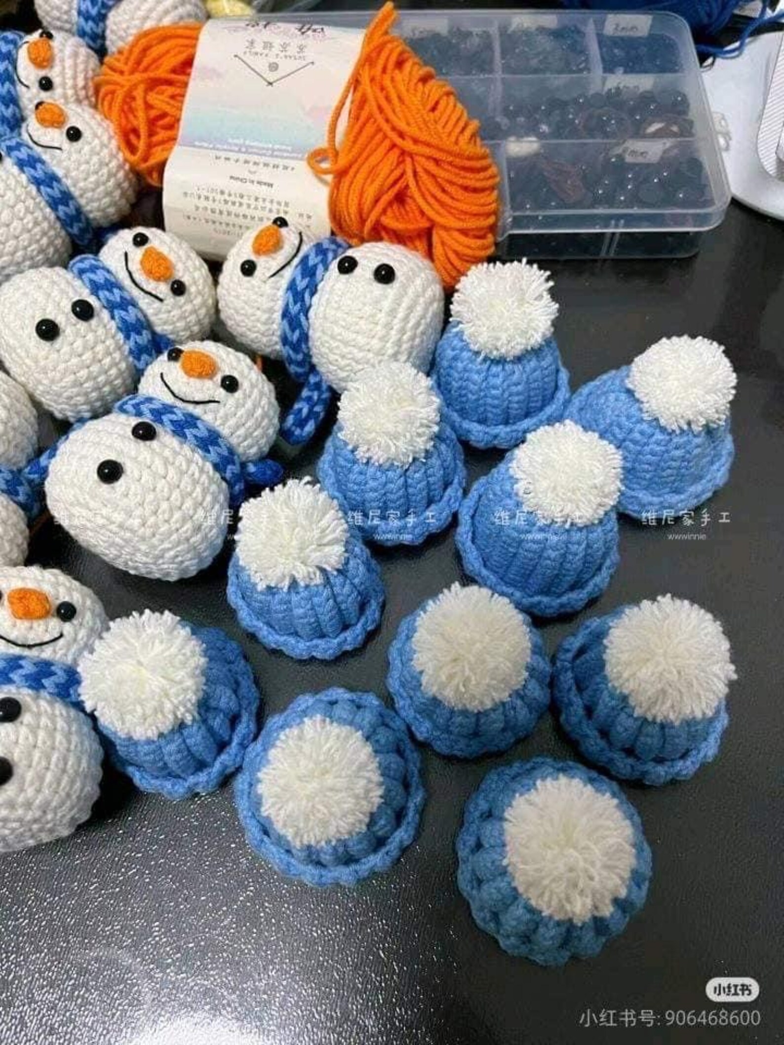 Finished Product : Cute Crochet Snowman Keychain - Etsy
