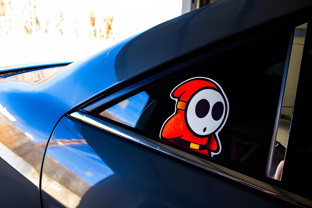 Shy Guy Car Peeker Sticker Paper Mario Gift Decal Glossy/holographic ...
