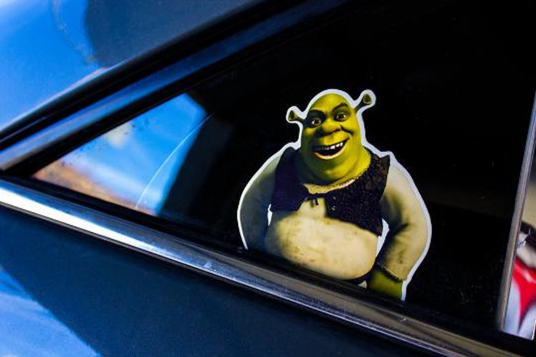 Shrek Car Peeker Sticker Donkey Decal Ogre Gift 5in Glossy/holographic ...