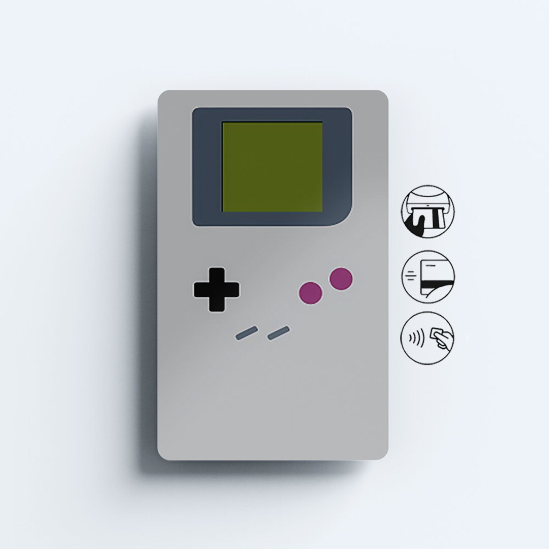 Card Skin Gameboy Original Game Boy Color Sticker Glossy or Holographic Decal Credit Card Cover ...