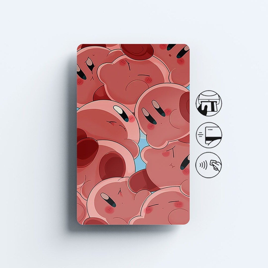 Card Skin Kirby Nintendo Cute Anime Kirby Covered Pattern HD Sticker ...